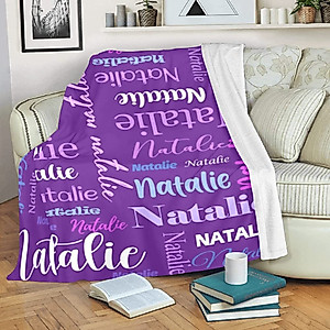 Neniftic Personalized Name Blanket Custom Baby Girl Blanket Kids Baby Blanket Gift Sherpa Fleece Throw Blankets Safe Baby Blankets