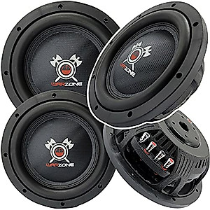 Gravity Warzone WZ12D4 12 Inch 1500 Watt Max Power Elite Car Audio Shallow Subwoofer 4 Ohm DVC - Dual Voice Coil Stereo Competition Grade Sub - 2 Subwoofers