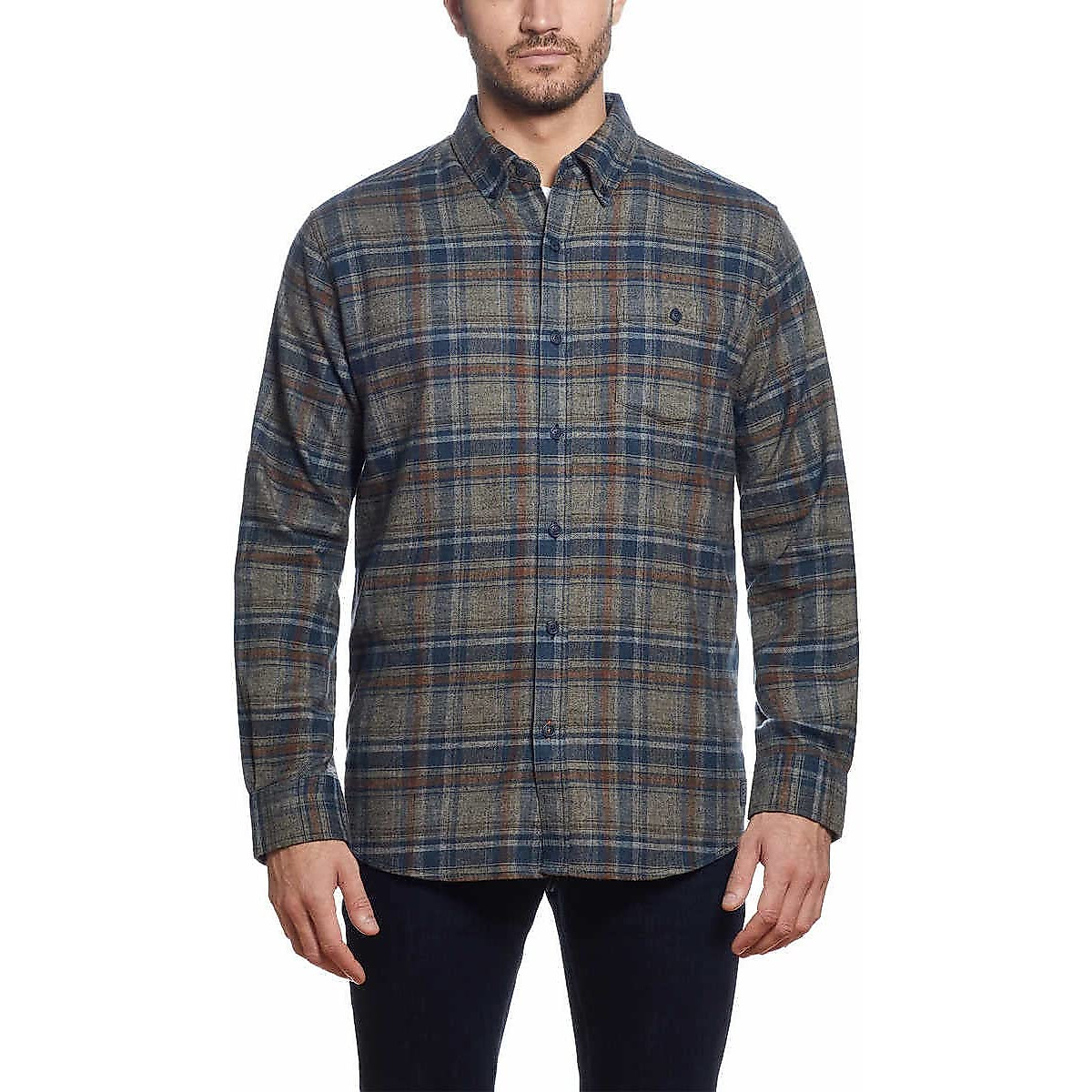Weatherproof Vintage Mens Flannel Shirt (as1, Alpha, x_l, Regular, Regular, Brown, X-Large)