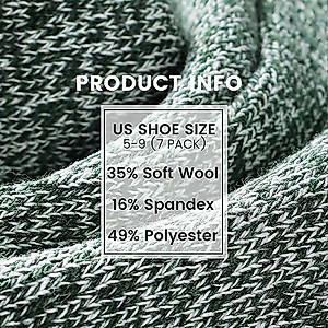 Pleneal Wool Socks for Women - 7 Pairs Womens Wool Socks Winter Warm Wool Socks Men Cozy Knit Socks Boots Socks for Women