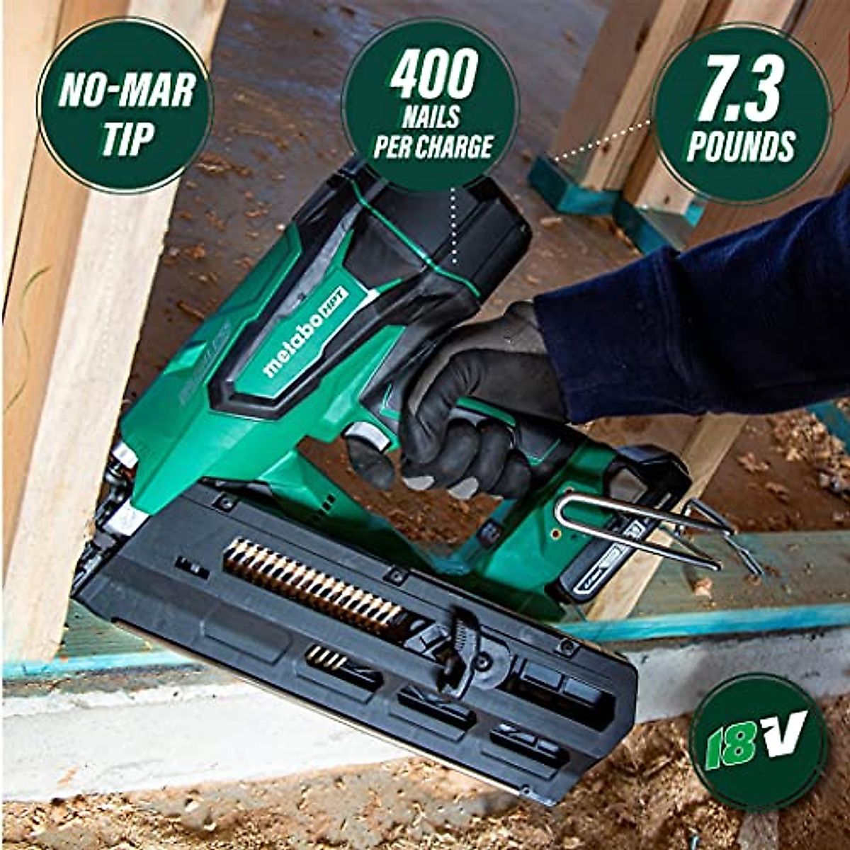 Metabo HPT 18V Cordless Framing Nailer | Tool Only - No Battery | Brushless Motor | 2-Inch up to 3-1/2-Inch Round Plastic Strip Nails | Lifetime Tool Warranty | NR1890DRSQ7