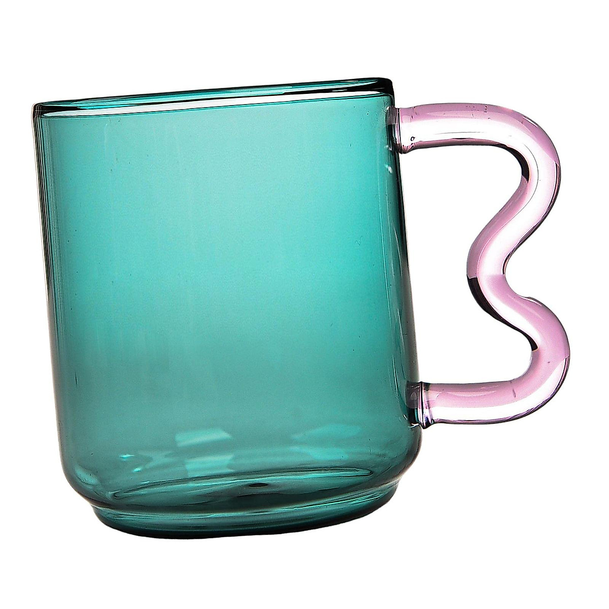 SM SunniMix Borosilicate Glass Mug Water Tumbler Cup Drinkware with Creative Ear Handle 15oz/450 Mugs for Christmas Thanksgiving Gift Kitchen Office, Green