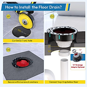 PVC Freestanding Tub Drain Rough-in Kit, Bathtub Drain Kit with PVC Plastic Adapter and Brass Tail Pipes - Compatible with Freestanding Bathtub, Floor Mounted Bathtub and Copper Bathtub