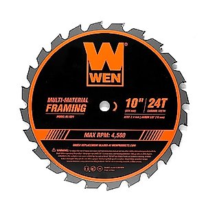 WEN BL1024 10-Inch 24-Tooth Carbide-Tipped Professional Multi-Material Framing Saw Blade