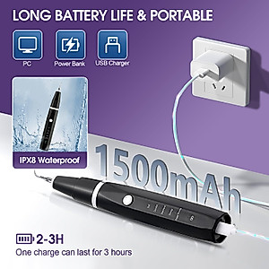 VVHOMIFE Dog Teeth Cleaning Kit-Dog Tooth Plaque Remover-Ultimate Pet Dental Care Kit - Ultrasonic Teeth Cleaner and Plaque Remover for Dogs | Complete Oral Hygiene Solution-Black