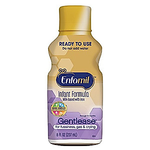 Enfamil Gentlease Ready to Feed Baby Formula, Eases Gas, Fussiness, Crying & Spit-up in 24 Hours, Ready to Use 8 Fl Oz, Pack of 6, Total 48 Fl Oz