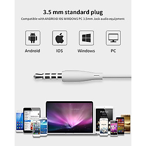 VddSmm Wired Earbuds 6 Pack Earbuds Earphones with Microphone Earbuds Wired Stereo in-Ear Headphones Compatible with iPhone and Android Smartphones iPad MP3 Fits All 3.5mm Interface Devices