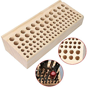 Leather Craft Working Tool Holder Rack, 98 Holes Leather Crafting Tool Wooden Holder Storage Box Rack Organizer