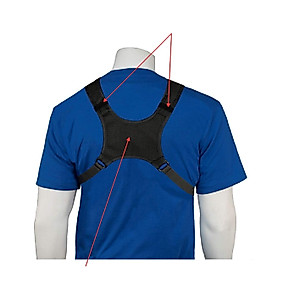 RCH-601 Radio Chest Harness Shoulder Radio Holster Chest Pack with Adjustable Radio Pouch That Will Adjust to fit a Radio from 4-3/4" up to 9" Tall Radio. Made in USA by Holsterguy
