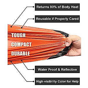 Timok Emergency Sleeping Bags Thermal-Emergency-Blankets Ultralight Space Blankets Survival Waterproof Bivy Sack Multi-Purpose Survival Gear for Hiking, Camping, First Aid Kits, Outdoor Survival Gear