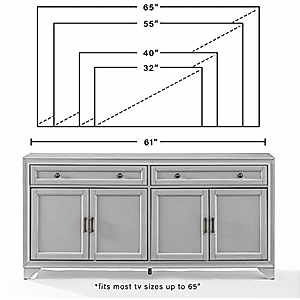 Crosley Furniture Tara Sideboard, Distressed Gray