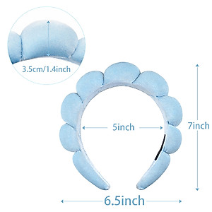 Ayesha Spa Headband for Women Sponge Headband for Washing Face Clouds Soft Hairband Makeup Headbands for Women Girls Shower Makeup Skincare (Blue)