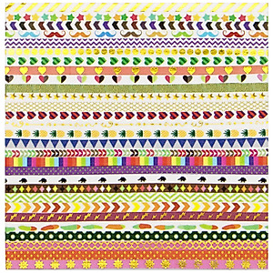 NANYNNU Cute 48 Rolls Washi Tape Set,Foil Gold Thin Decorative Masking Washi Tapes,3MM Wide DIY Paper Tape for DIY Craft Scrapbooking Gift Wrapping Planner