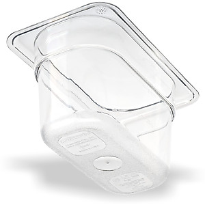 Carlisle FoodService Products Plastic Food Pan 1/9 Size 4 Inches Deep Clear