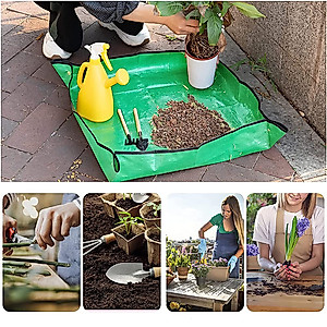 6PCS Foldable Garden Mat Set，Including 3 PCS Garden Work Cloth Waterproof Thicken Gardening Mat and 3PCS Gardening Tools for Indoor Bonsai Succulents Plant Care Soil loosening Shovel Small Shovel.