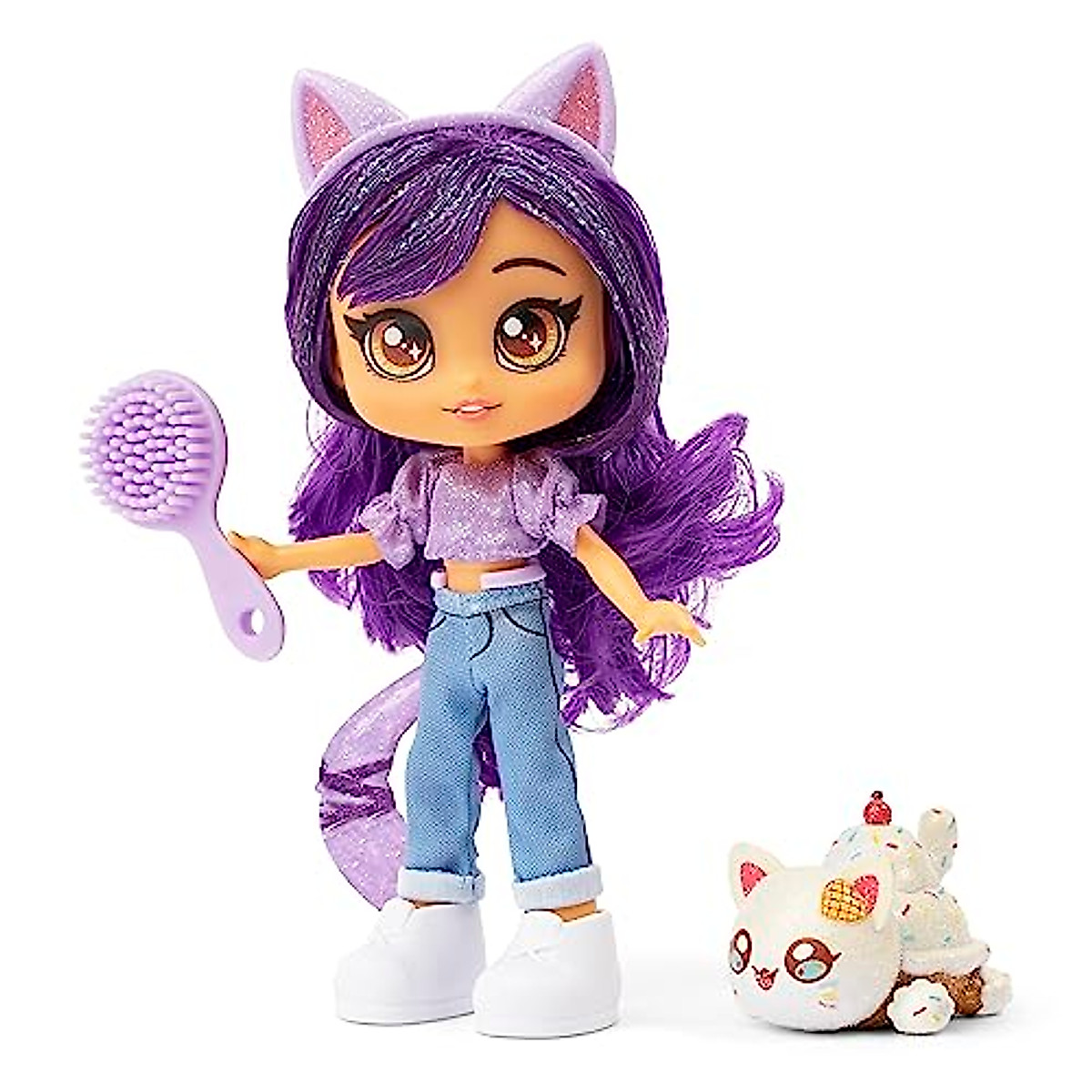 Aphmau Fashion Doll & Accessories Sparkle Edition, 5 Mystery Surprise Toys, Exclusive Glitter MeeMeows Mini Figure, Official Merch, 7 inch
