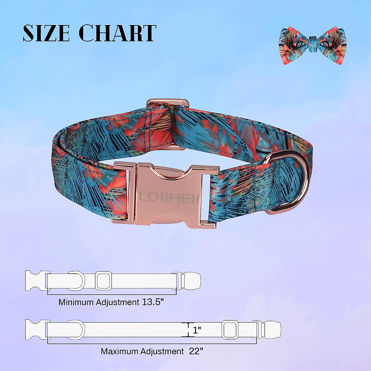 LOIIHEII Mothers' Day Dog Leash Match Dog Collar,Solid and Durable Dog Leash with Red Flowers,Leashes for Dog Training & Behavior aids for Small to Medium Dogs(S)