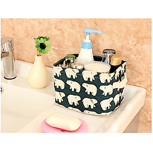 Kamuavni Fabric Basket Mini Storage Basket 4 Pack Small Canvas Baskets Desk Storage Organizer For Keys Small Baket For Organizing 7.9"×6.3"×5.5"- 4 pack