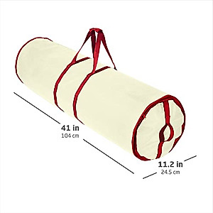 ZOBER Christmas Wrapping Paper Storage Bag - Fits 14 to 20 Standard Rolls Upto 40" Gift Wrap Round NW Storage Bag (Ivory)
