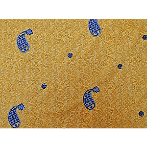 Peegli Indian Vintage Yellow Saree Paisley Pattern Sequins Work Sari Georgette DIY Craft Fabric