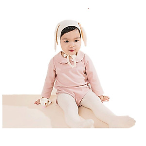 Auro Mesa Newborn Baby Infant Unisex Cotton Long-Sleeve Solid Peter Pan Collar Jumper Bodysuits Outfits
