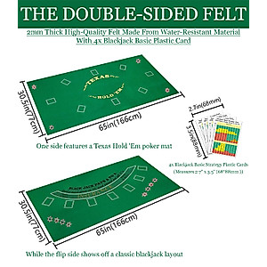 MrCarbon Super Casino Game Set: 6 Deck Shuffler+360pcs Chips+8 Poker Cards+Card Shoe+Chip Rake+Felt+Accessories, Blackjack Set & Texas Holdem Complete Kit, Poker Night Kit for Adult Casino Party