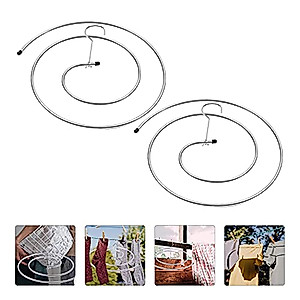 Garneck Outdoor Rug 2Pcs Spiral Shaped Drying Rack Stainless Steel Quilt Storage Hanger Drying Rack Laundry Hanger Bed Sheet Rack Blanket Hanger for Coverlet Scarf Bath Towel Clothes Rack