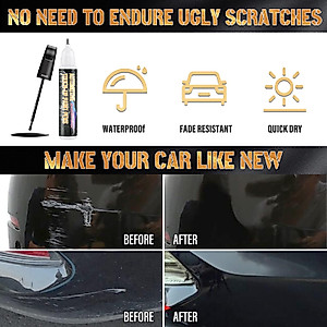 Black Touch Up Paint for Cars, Black Car Paint Scratch Repair, 2 in 1 Auto Touch up Paint Pen, Special-Purpose Car Touch Up Paint Universal Color Black 0.7 oz