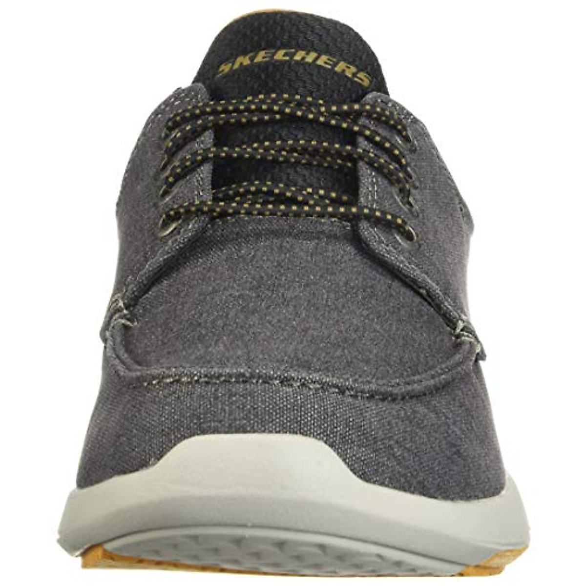 Skechers Men's Relaxed Fit-Elent-Mosen Boat Shoe, Black, 9.5 M US