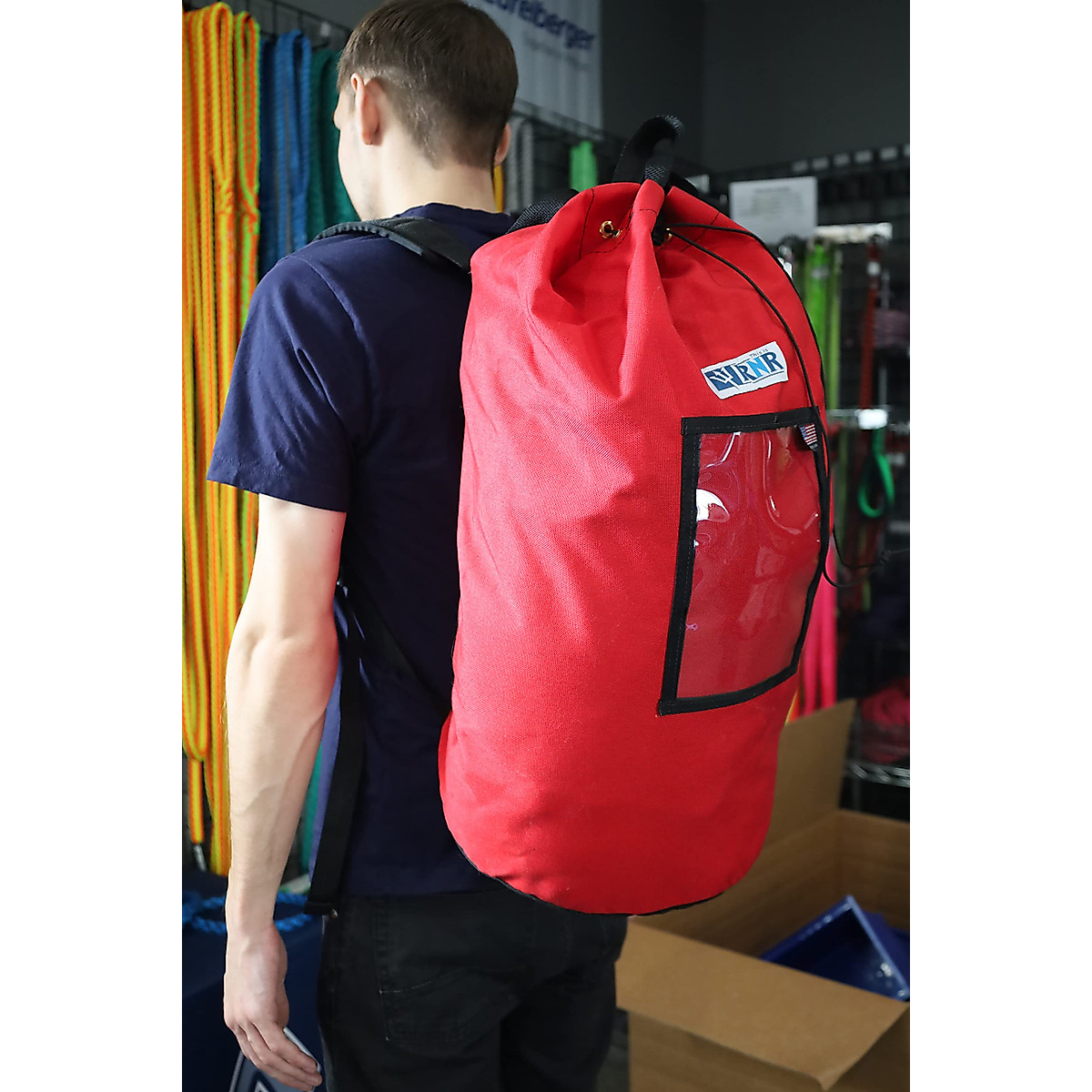 Rock-N-Rescue Grand Rope Bag with Drawstring Closure - Rock Climbing and Rescue Gear, Heavy Duty Waterproof Nylon Material, 400' of 1/2" Capacity, Large, Green