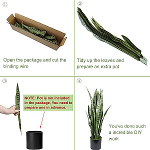Nevperish Artificial Snake Plant 27 Inches Fake Sansevieria Perfect Faux Agave Desk DIY Plants unpotted for Indoor Outdoor Home Office Decor Garden Modern Decoration Housewarming Gift