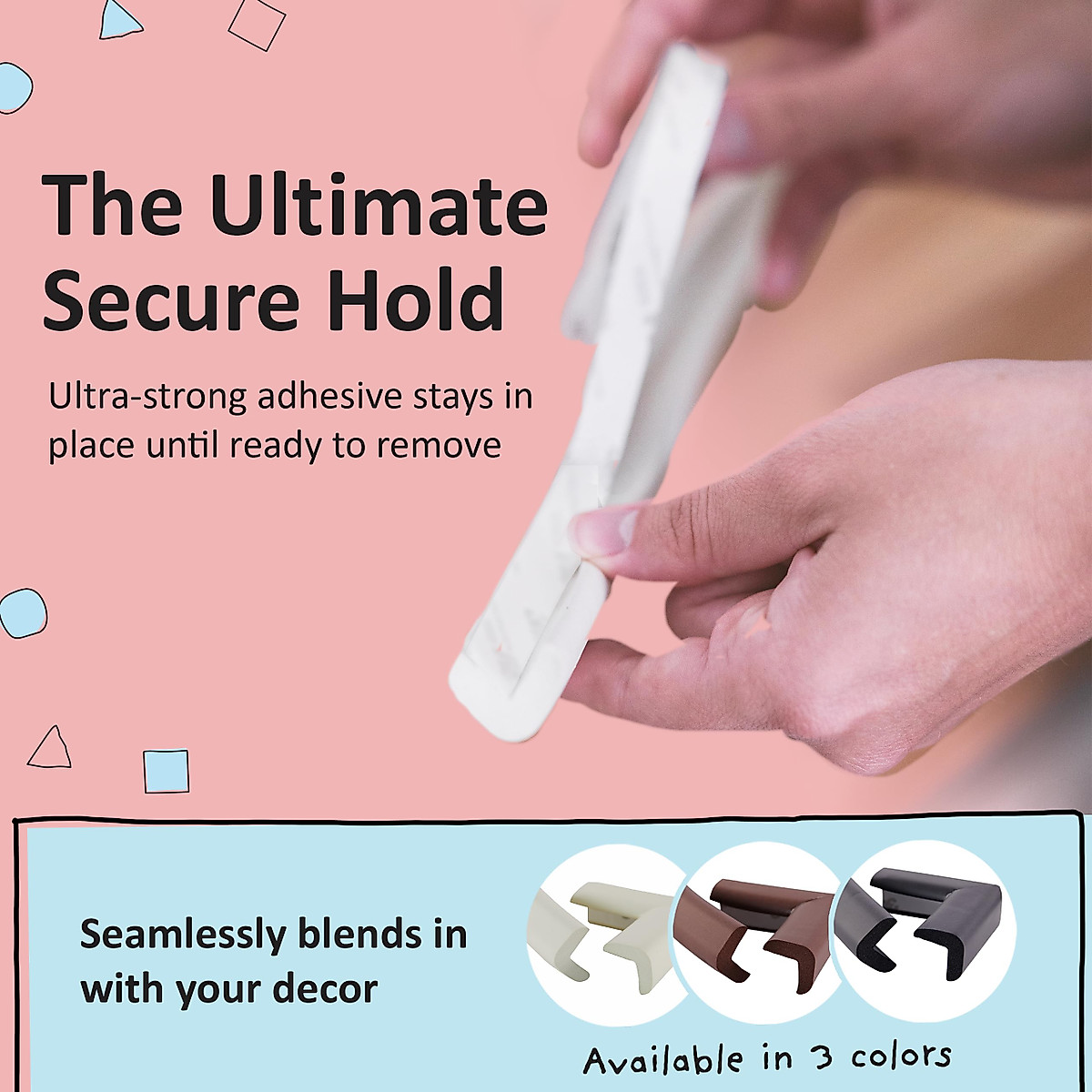 Bébé Earth Baby Proofing Edge and Corner Guard Protector Set for Back to School, 20 Feet Edges & 8 Foam Corners, Furniture and Tables Child Baby Proof Bumpers, Pre-Taped Corner Cushions - Oyster White