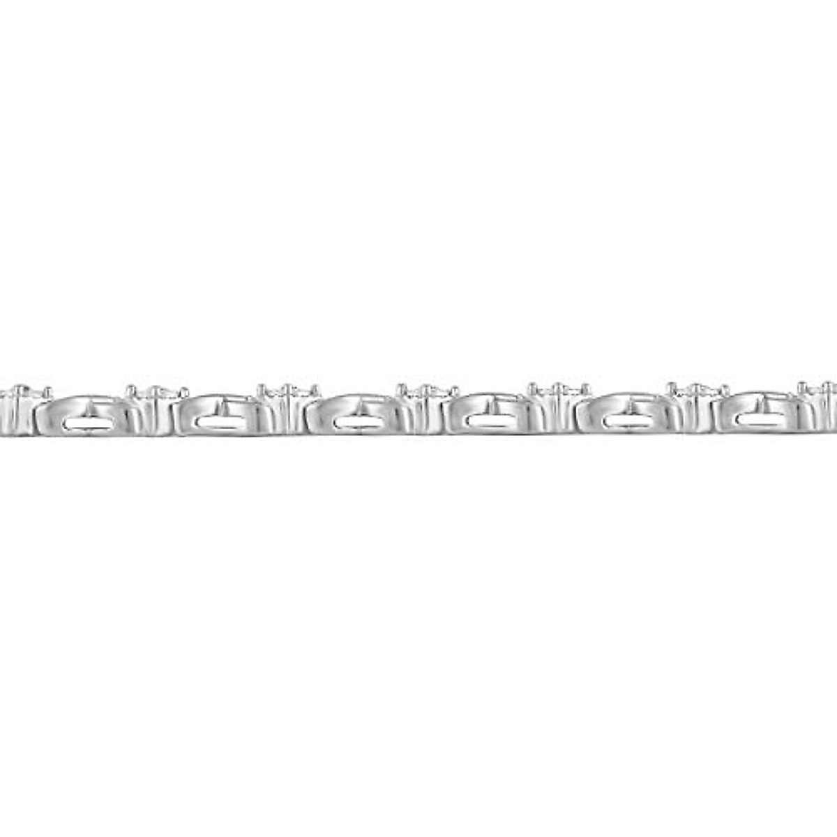 Fifth and Fine 1/2 Carat tw Natural Diamond XO Tennis Bracelet in 925 Sterling Silver