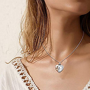 JUSTKIDSTOY Cremation Jewelry Sterling Silver Girls Embraced Horse Urn Necklace for Ashes Cremation Keepsake Necklace Gifts for Women