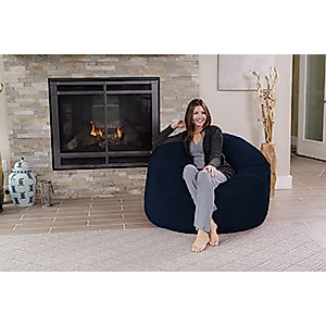 Chill Sack Bean Bag Chair: Giant 4' Memory Foam Furniture Bean Bag - Big Sofa with Soft Micro Fiber Cover - Navy