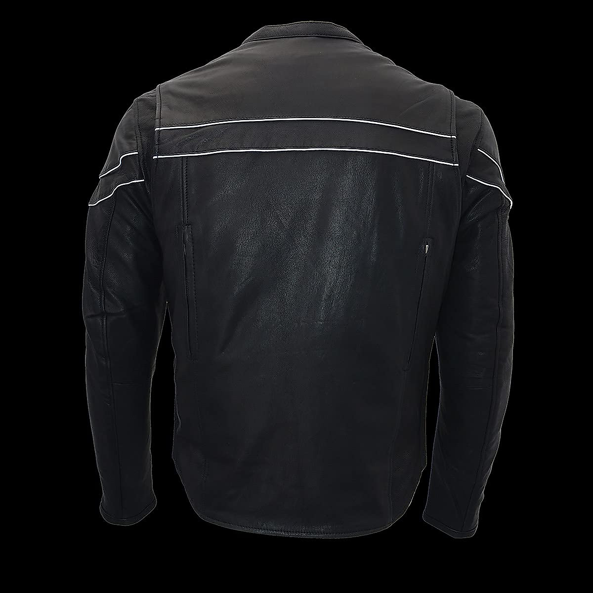 Milwaukee Leather ML1408 Men's Black 'Savage' Sporty Crossover Leather Jacket - Medium