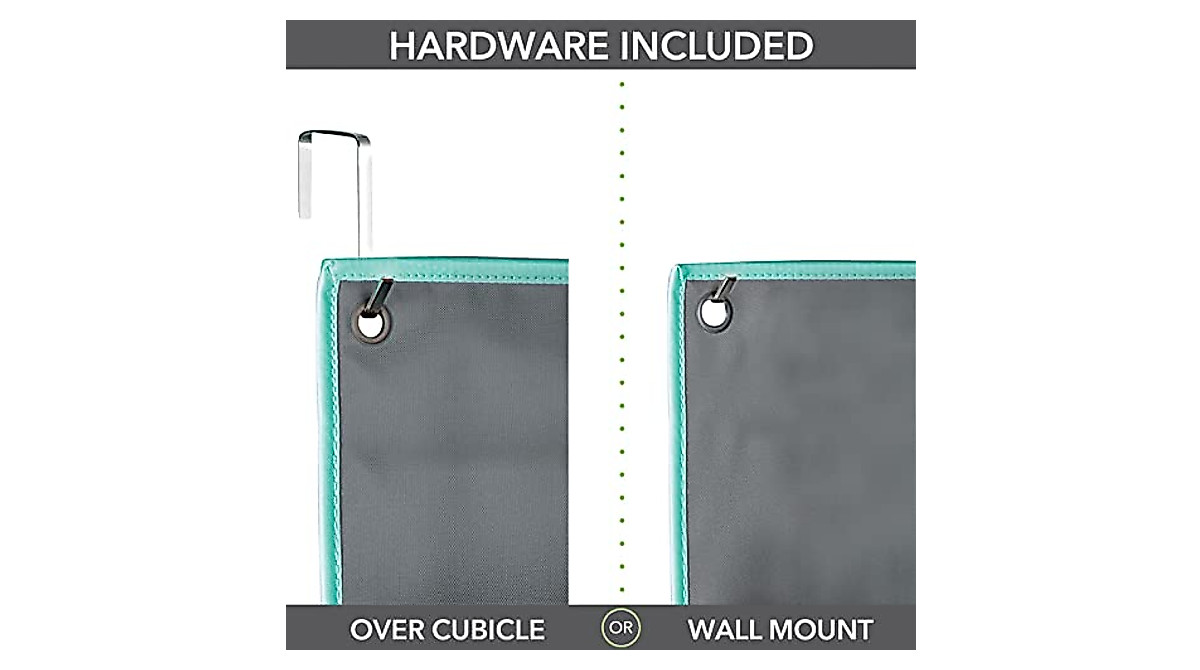 mDesign Fabric Hanging Cubicle Organizer - Stylish Storage