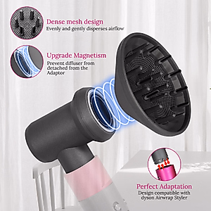 YTCHYYSK Diffuser and Adaptor for Dyson Airwrap Diffuser Attachment Compatible with Dyson Converting Styler to Hair Dryer