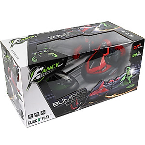 Click N' Play Set of 2 Remote Control Bumper Cars, Stunt RC Battle Cars with Drivers, Toy Game for Boys & Girls Ages 6+, Black Red