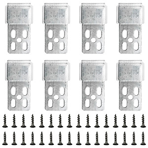 WHYHKJ 8pcs Couch Spring Repair Kit 5 Holes Fasteners Spring Buckle Spring Fixing Clip with 32pcs Mounting Screws for Sofa/Chair/Couch/Bed Spring Clips Repair Parts