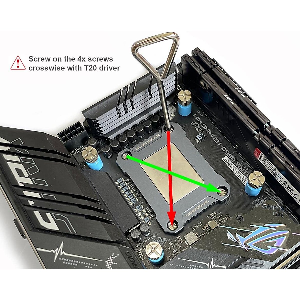 ElecGear Anti-Bending Contact Frame for Intel 13th and 12th CPU, Aluminum Mod ILM for LGA1700 Socket, Replacement CPU Retrofit Mount Kit Fixing Buckle and Thermal Paste