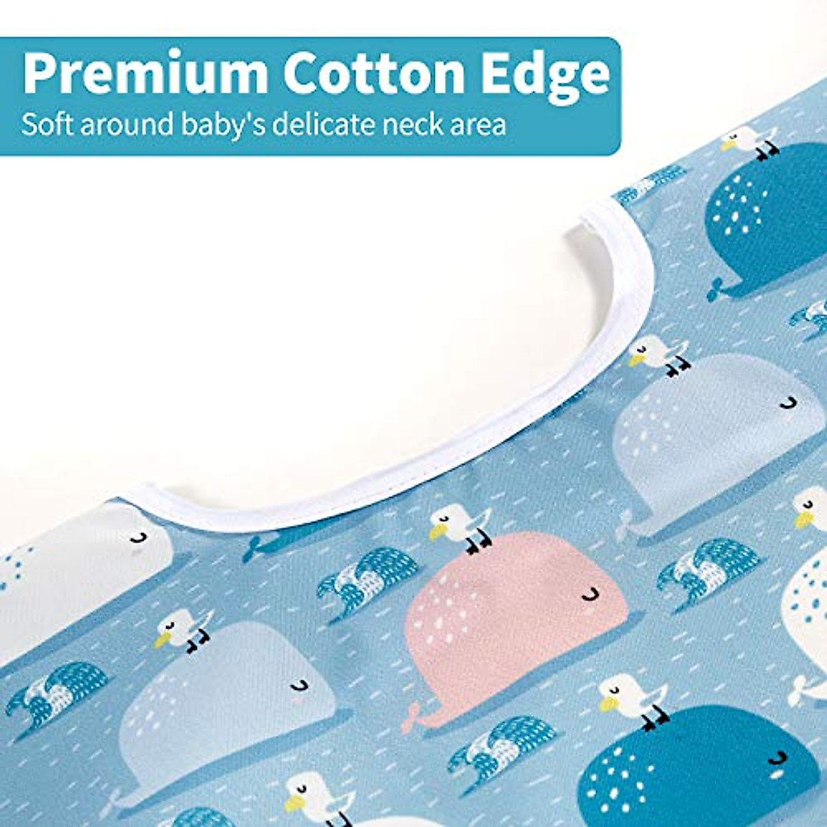 3 Pcs Short Sleeved Bib Set | Baby Boy Girl Waterproof Bibs with Pocket Bundle | Toddler Bib with Crumb Catcher | 6-36 Months