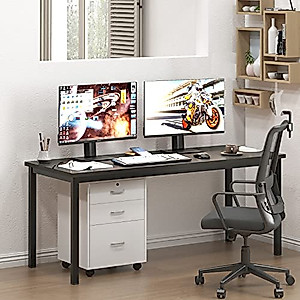 sogesfurniture 62.9 inches Office Desk Computer Desk Gaming Desk Computer Table Sturdy Writing Workstation for Home Office, Black