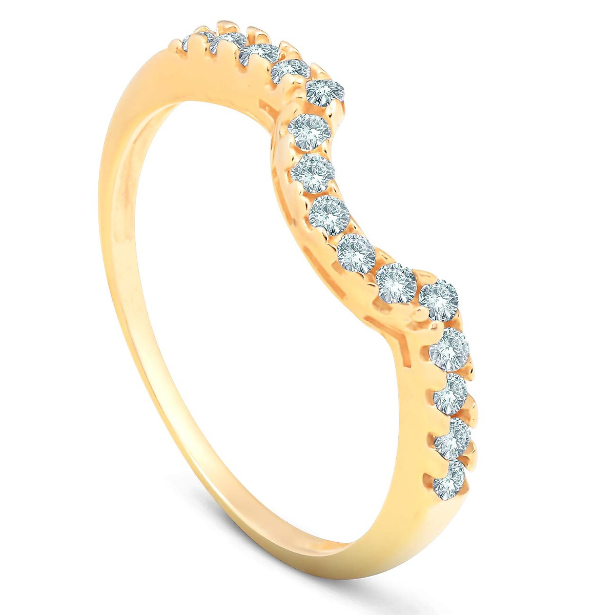 P3 POMPEII3 .25CT Curved Diamond Notched Wedding Ring Enhancer 14K - Size 9.5