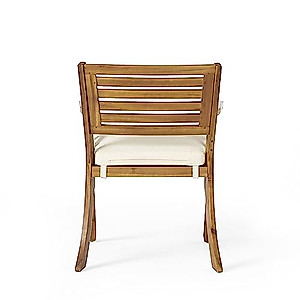 Christopher Knight Home Hermosa Acacia Wood Dining Set, 5-Pcs Set, Teak Finish