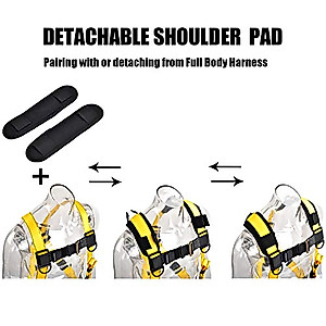 WELKFORDER 3D-Ring Industrial Fall Protection Safety Harness ANSI/ASSE Z359.11-2014 Compliant Full Body Personal Protection Equipment 5-Point Adjustment Universal 310 lbs