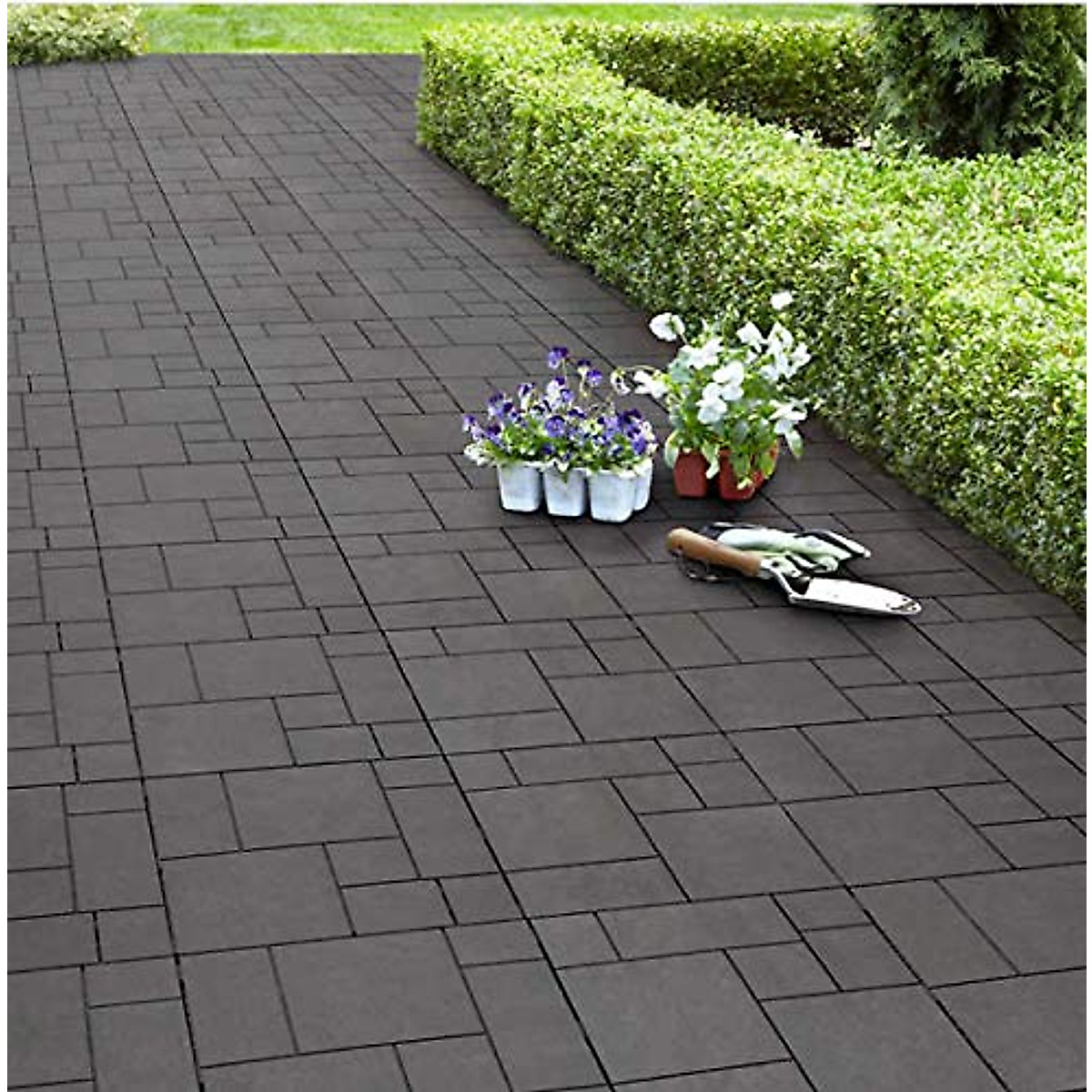 Multy Home Deck Tile 12" x 12" Mosaic, Slate (10 Pack)