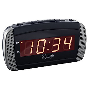 Equity by La Crosse 30240 Super Loud LED Alarm Clock,Black/Silver