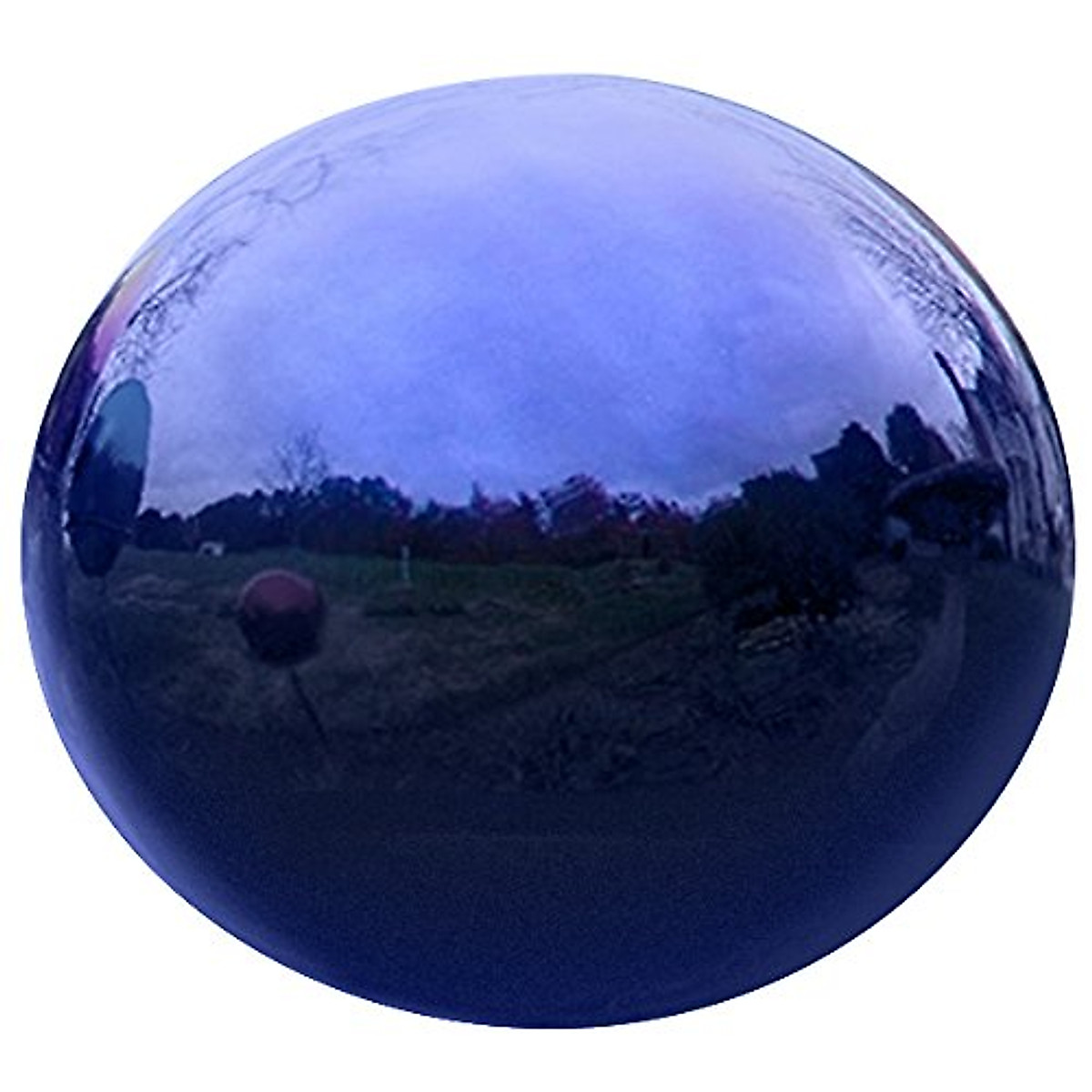 Plow & Hearth 52610-BL Stainless Steel Gazing Ball, IIndigo Blue