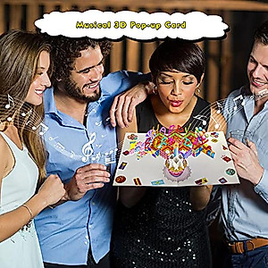 SONGCHEER Birthday Card, Light & MusicPop Up Birthday Cards 3D Blowable Candle Birthday Cards Blow Out LED Light Candle, Play Happy Birthday Song Musical Gift Cardfor Women Men Wife HusbandMom Dad